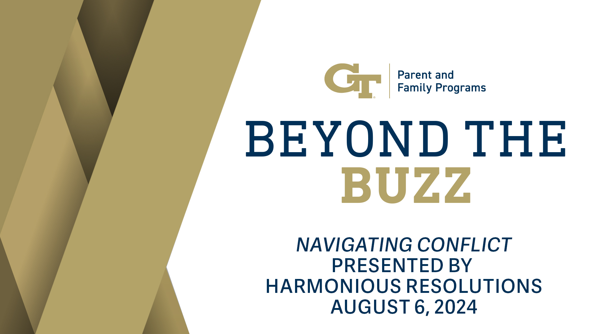 Georgia Tech Family Workshop: Navigating | Yellow Jacket Family Hive